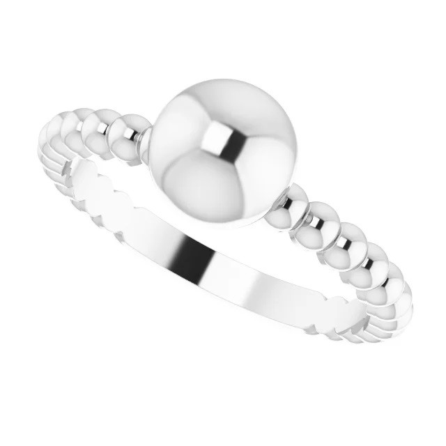 Metal Ball Ring in 14k Gold or Platinum - DaVinci Emporium