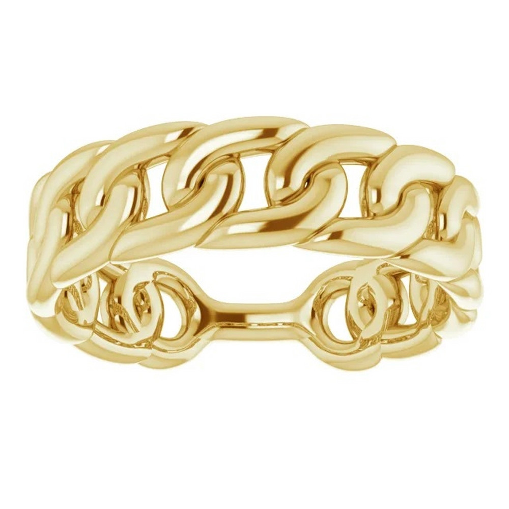 Chain Link Stackable Ring in 14k Gold or Platinum - DaVinci Emporium