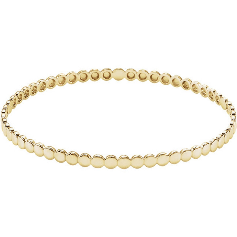 14k Yellow Gold Beaded Bangle Bracelet - DaVinci Emporium