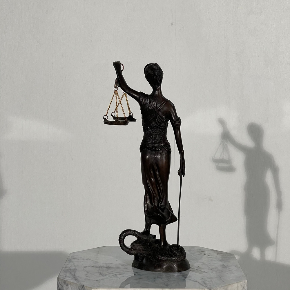 Bronze Small Lady Justice Tabletop Sculpture - DaVinci Emporium