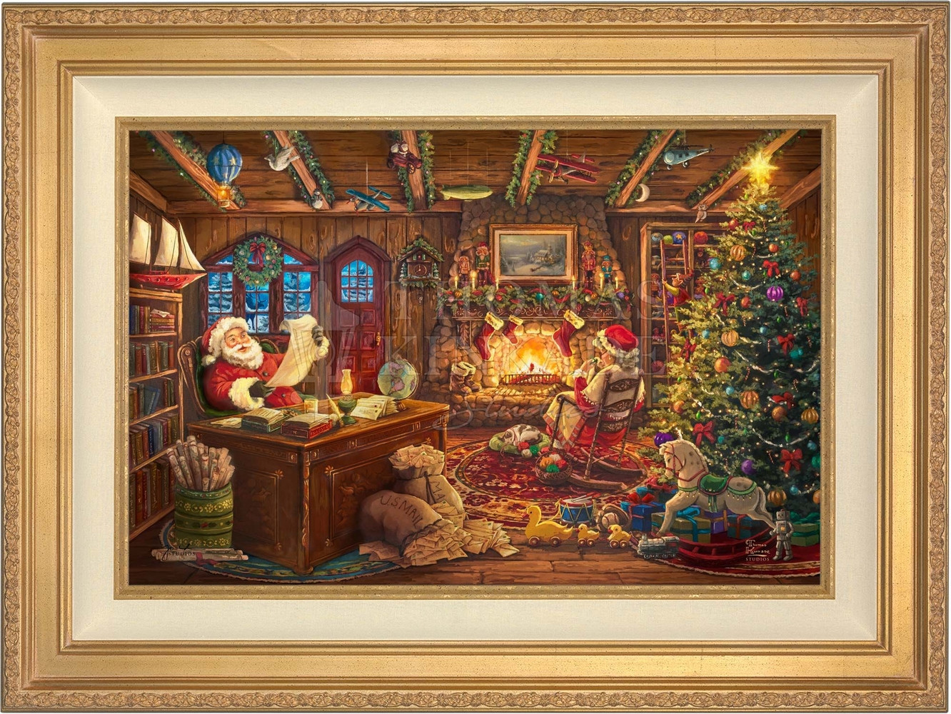 Santa Checking His List Limited Edition Paper by Thomas Kinkade Studios ...
