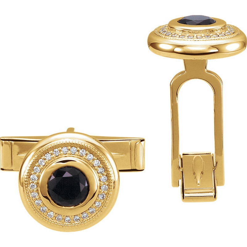 Round Cufflinks in 14k or 18k Gold - DaVinci Emporium