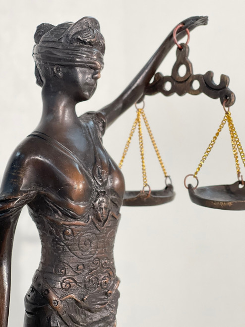 Bronze Small Lady Justice Tabletop Sculpture - DaVinci Emporium