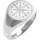 Men's Compass Signet Ring in 14k Gold or Platinum - DaVinci Emporium