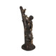 Bronze Boy and Girl Reading on Tree Log Sculpture - DaVinci Emporium