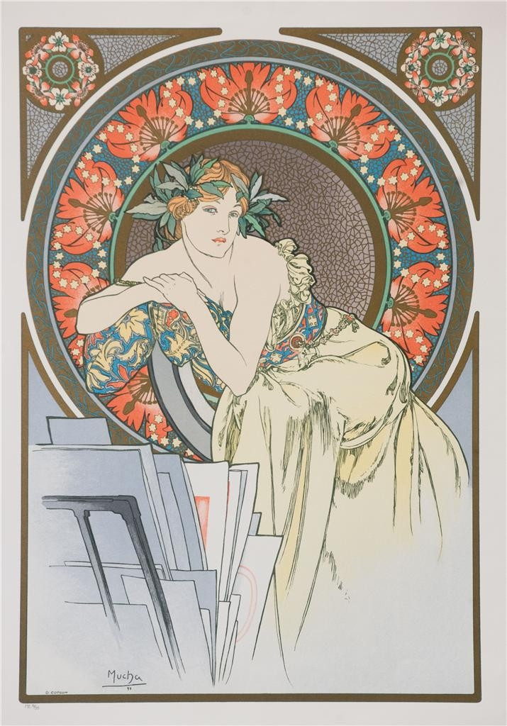 Alphonse Mucha Dawn Lithograph - DaVinci Emporium