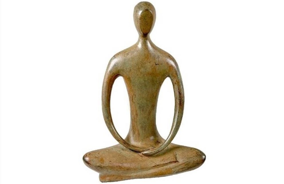 Finding Zen with the Bronze Contemporary Meditation Tabletop Sculpture ...