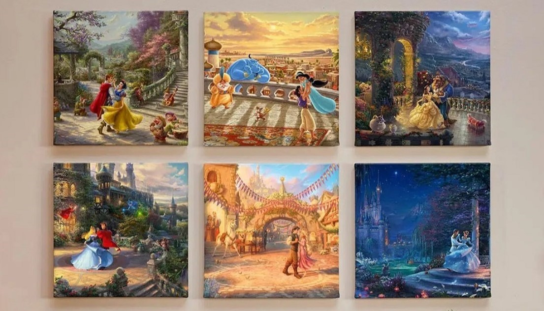 Disney Princesses Dancing Set of 6 Gallery Wrapped Canvases - DaVinci ...