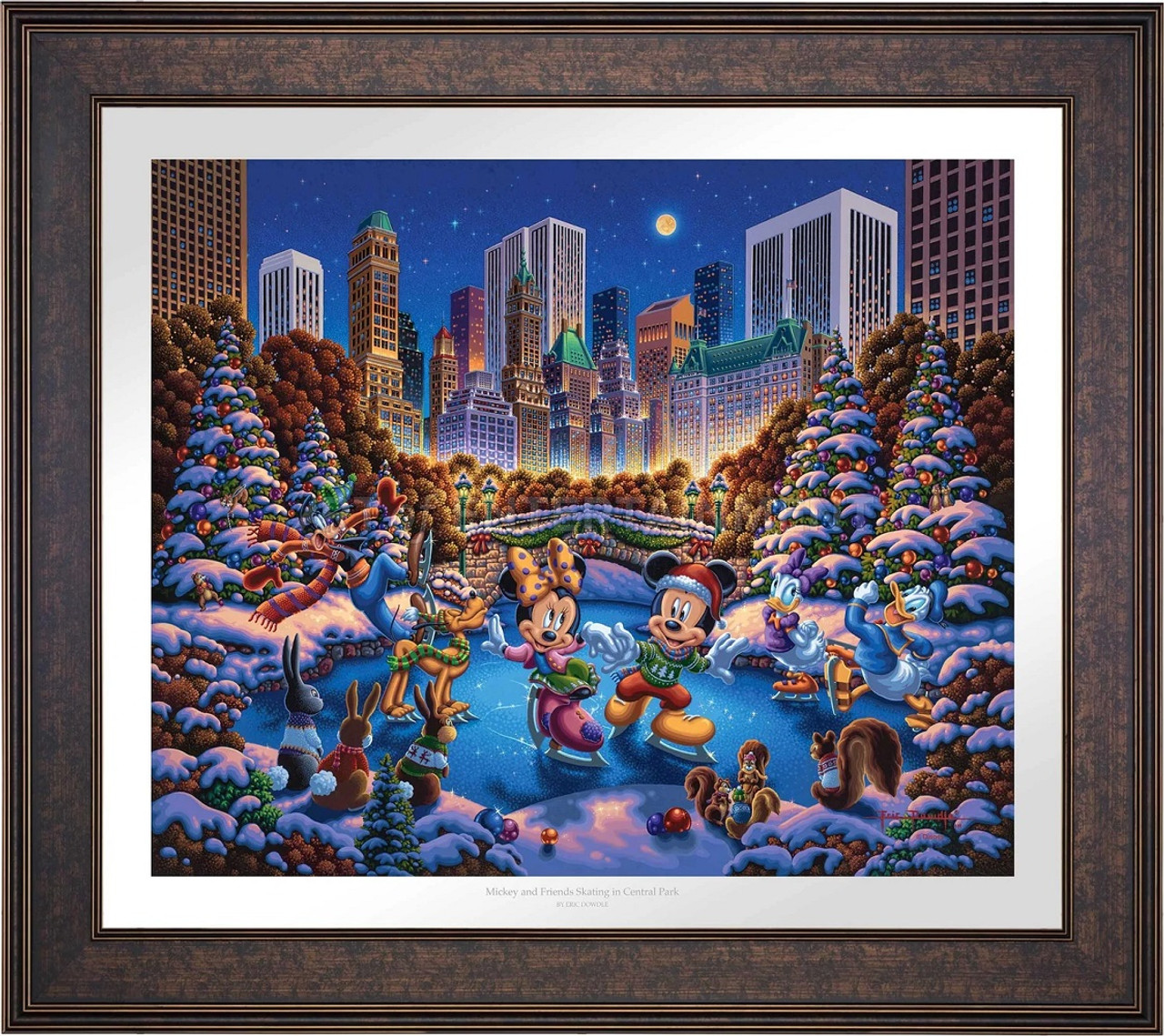 Disney's Mickey and Friends Skating in Central Park Artist Proof Limited Edition Paper by Eric ...
