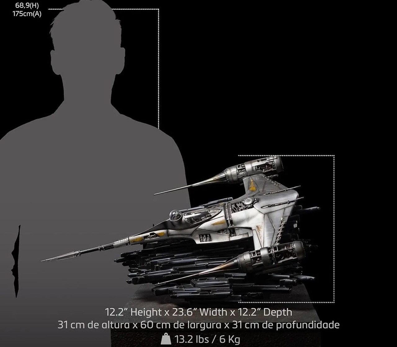 Star Wars The Mandalorian Mando`s Starfighter N-1 Statue Demi 1/20 ...