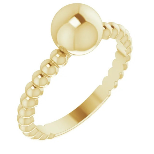Metal Ball Ring in 14k Gold or Platinum - DaVinci Emporium