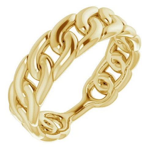Chain Link Stackable Ring in 14k Gold or Platinum - DaVinci Emporium