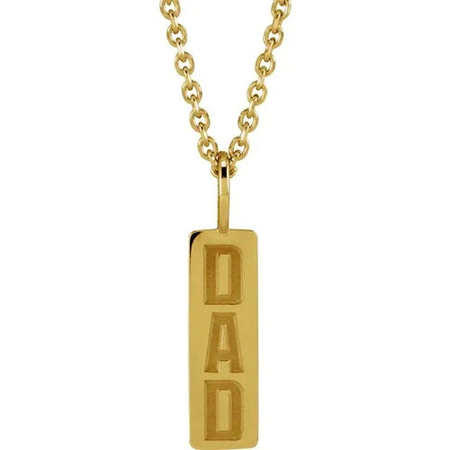 14k Yellow Gold DAD Men's Necklace - DaVinci Emporium