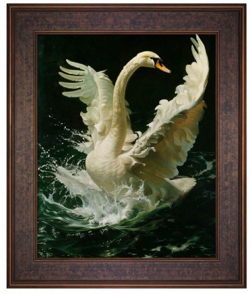 Ethereal Majesty Swan in Flight Limited Edition Canvas - DaVinci Emporium