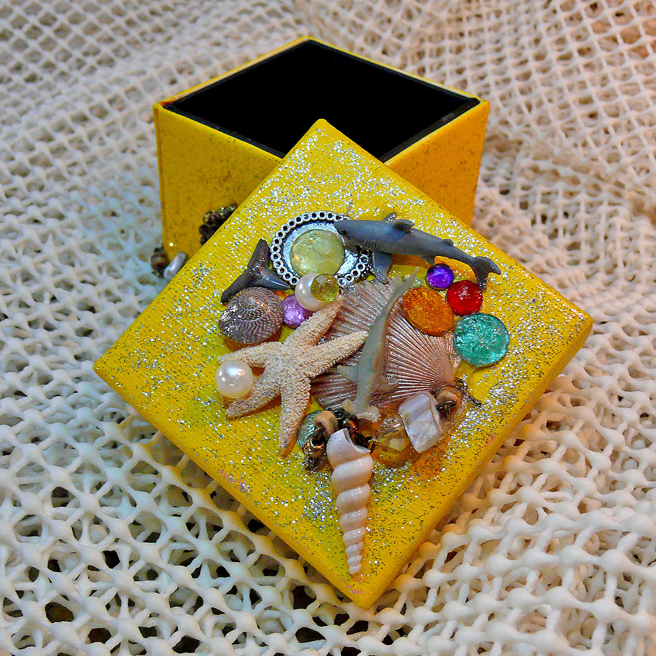 Handmade Great White and Hammerhead Shark Box