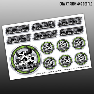 4" x 6" Carbon Cow Decals