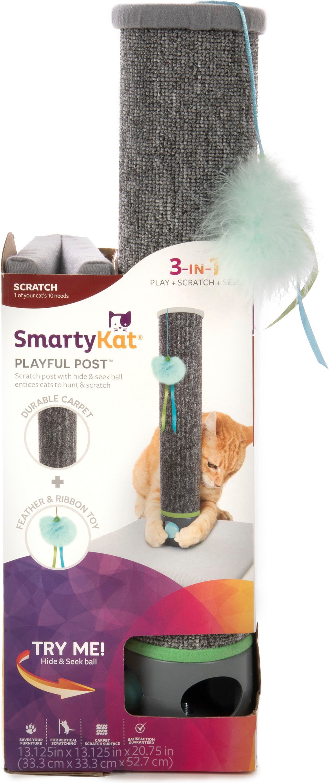 SMARTYKAT PLAYFUL POST CARPET CAT SCRATCHING POST | 094591 - Bradley ...