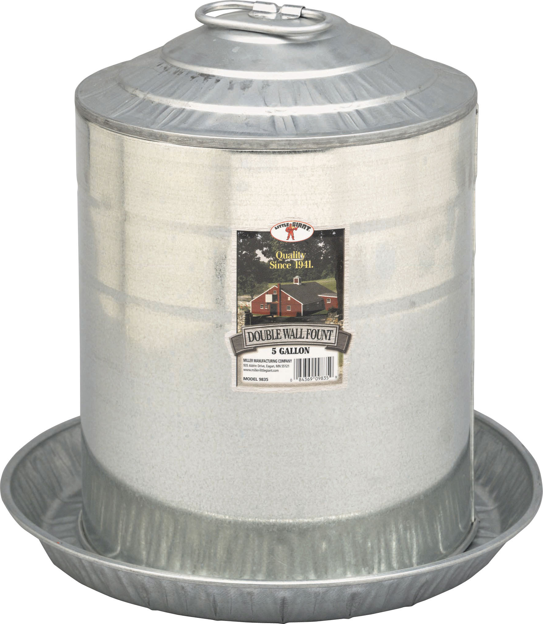 LITTLE GIANT DOUBLE WALL POULTRY FOUNT GALVANIZED | 5 GAL | 406406 ...