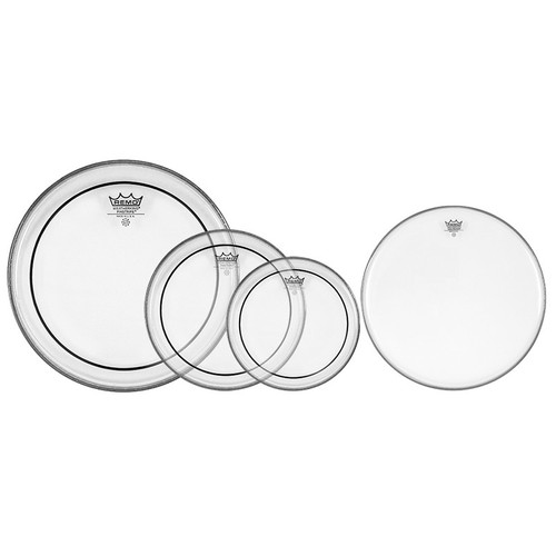 Remo Pro Pack Pinstripe Drum Head Pack - 10", 12", 16" Clear and 14 ...