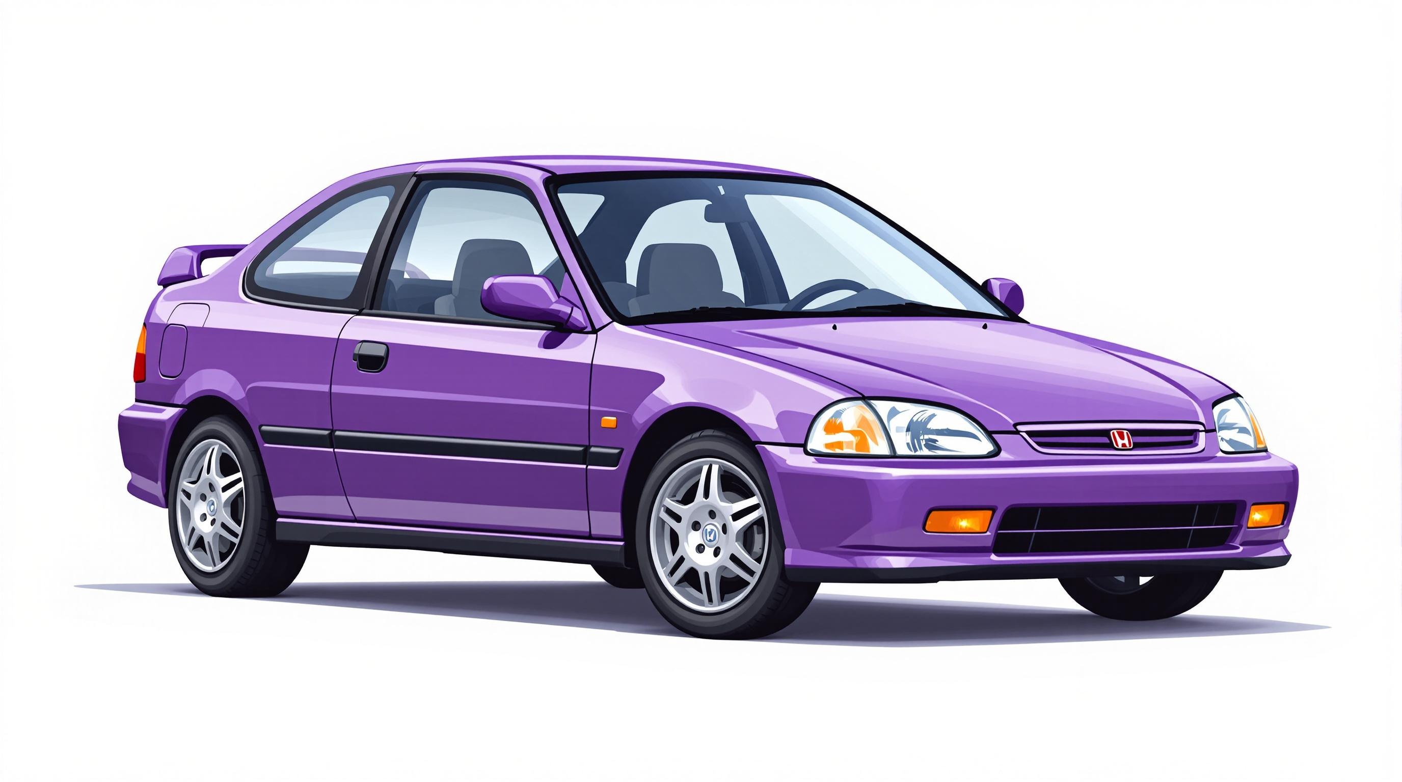 1999 Honda Civic Custom Black And White