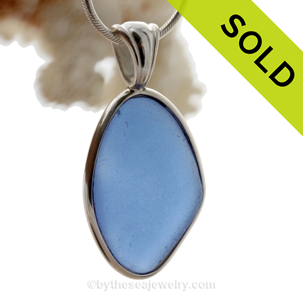 P E R F E C T And Large Carolina Blue Genuine Sea Glass Original Wire