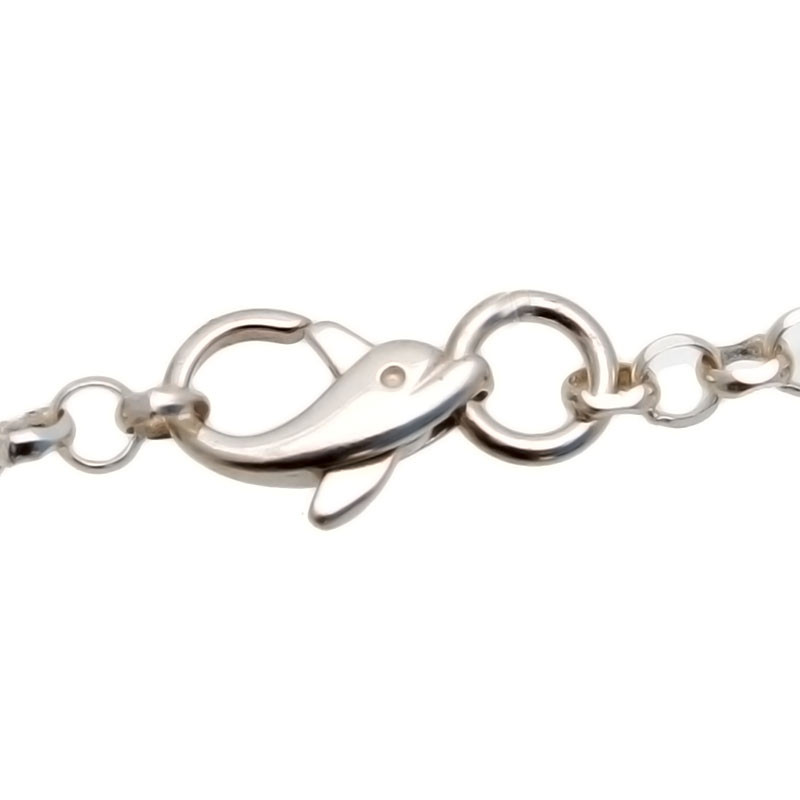 Blue & Seafoam Sea Glass Sterling Anklet & Dolphin Clasp (ANK1606)