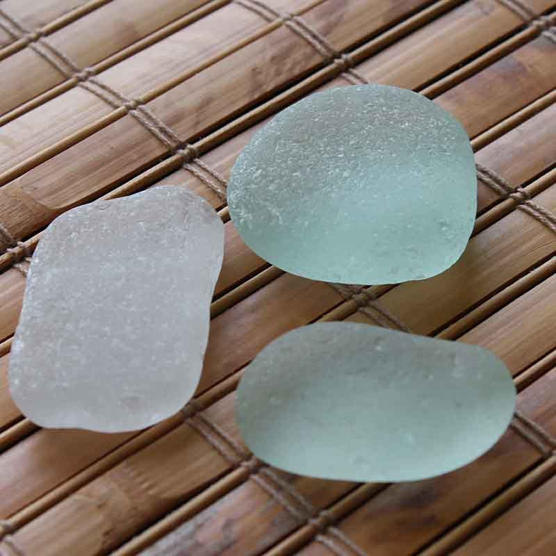 White & Seafoam Sea Glass Stack