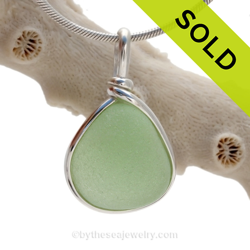 P-E-R-F-E-C-T Triangle of Seafoam Genuine Sea Glass Original Wire Bezel ...