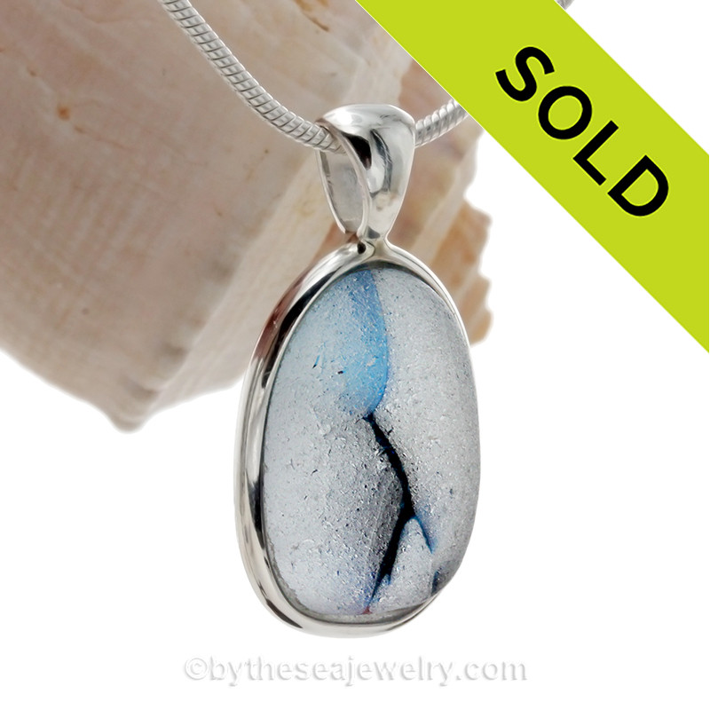 CCross Sectioned Teal Green English Art Sea Glass In Solid Sterling ...