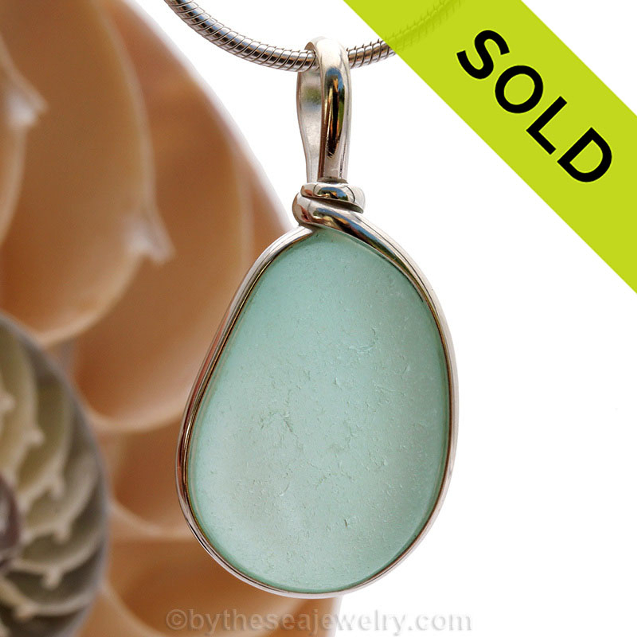 P E R F E C T Cobalt Blue Sea Glass Pendant In Sterling Silver Deluxe