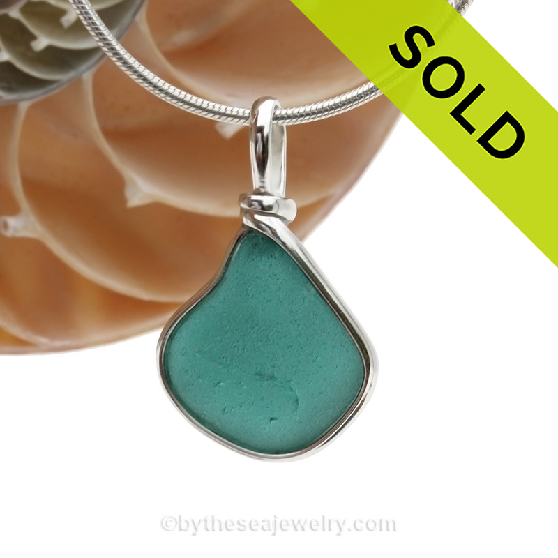 Canadian Teal Green English Sea Glass Sterling Original Wire Bezel ...