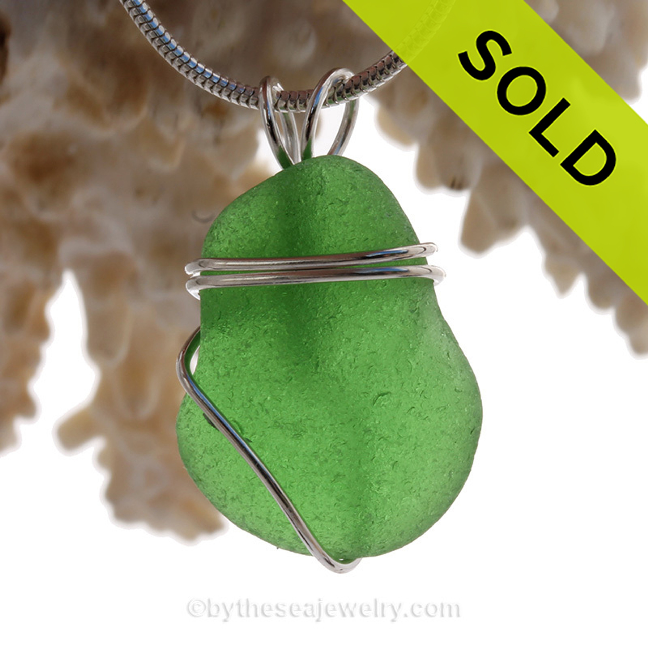 Simple Yellowy Seafoam Green Sea Glass In Sterling Basic Beach Setting