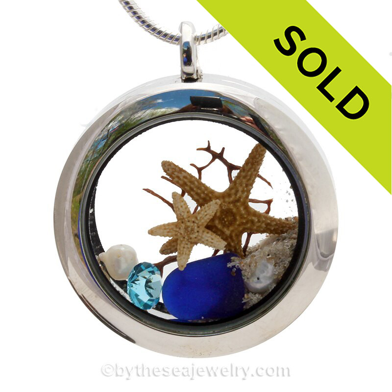 May Beachlover - Genuine Green Sea Glass, Starfish & Gems - Heart ...