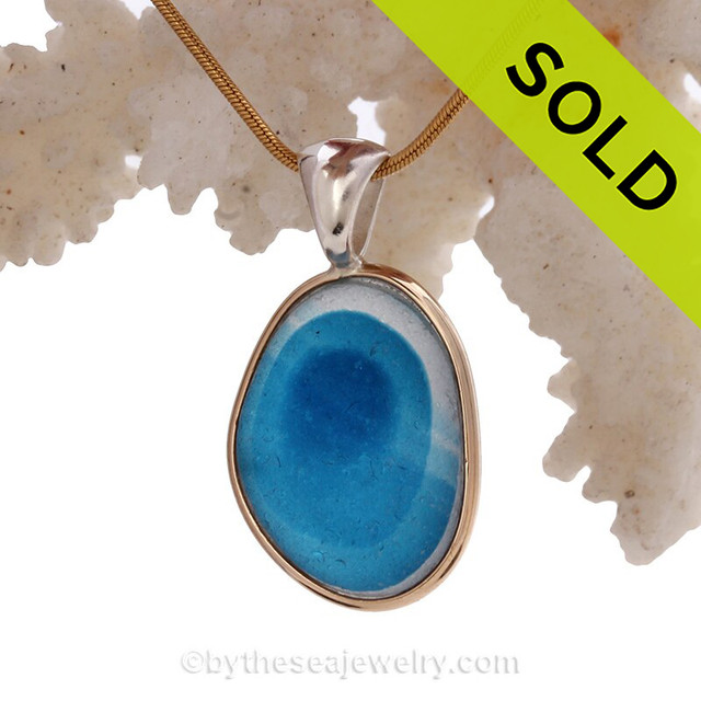 Plum Pudding Mixed Purple Art Sea Glass Pendant In Tiffany Deluxe