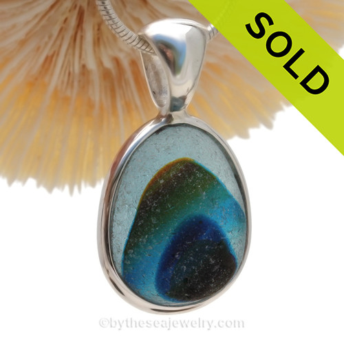 Twilight Rainbow- RARE 5+ Color Seaham Multi Sea Glass Pendant In ...