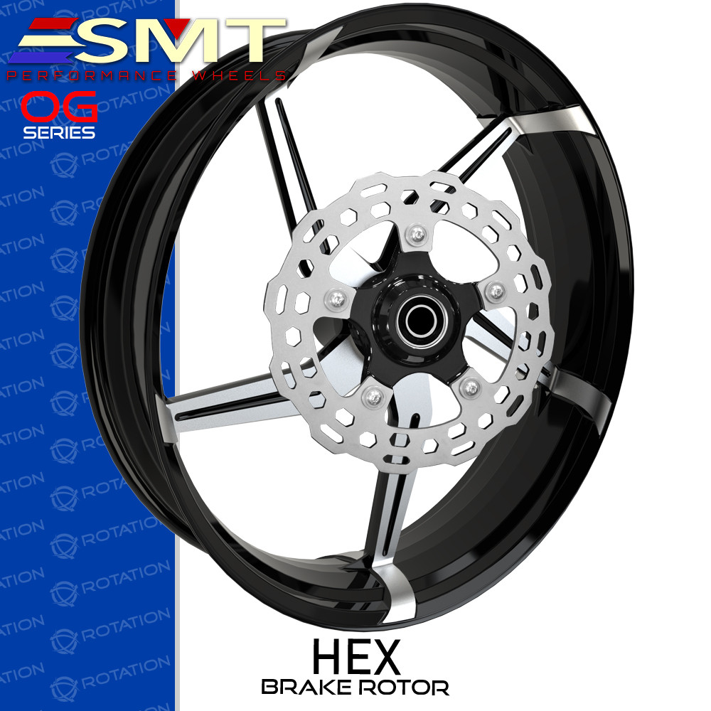 SMT Machining OG3 Aggressor Black Cut Harley Wheel | rotationwheels.com