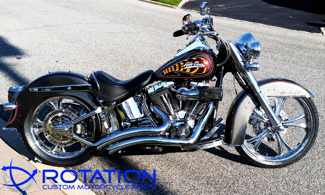 Rotation Titan Chrome Softail Dyna Sportster Motorcycle Wheel ...