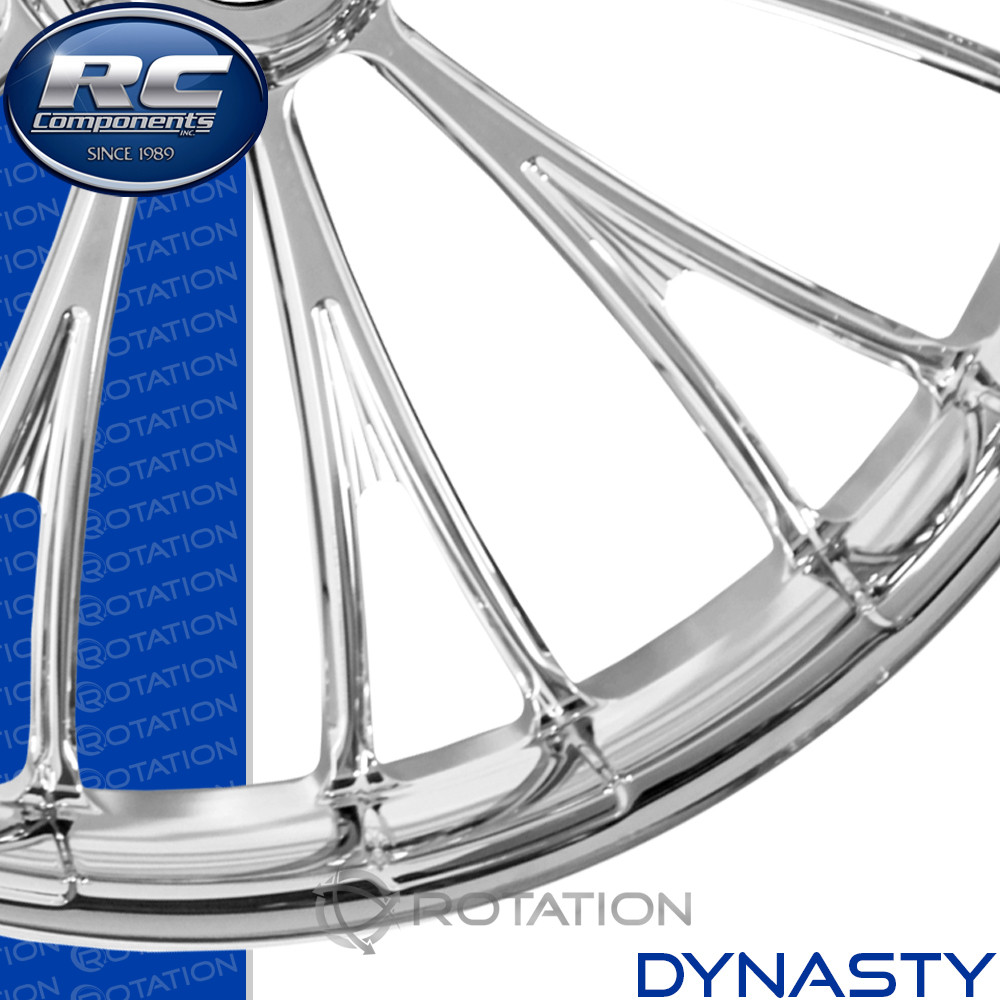 RC Components Dynasty Chrome Custom Softail Dyna VRod Sportster Motorcycle Wheel ...