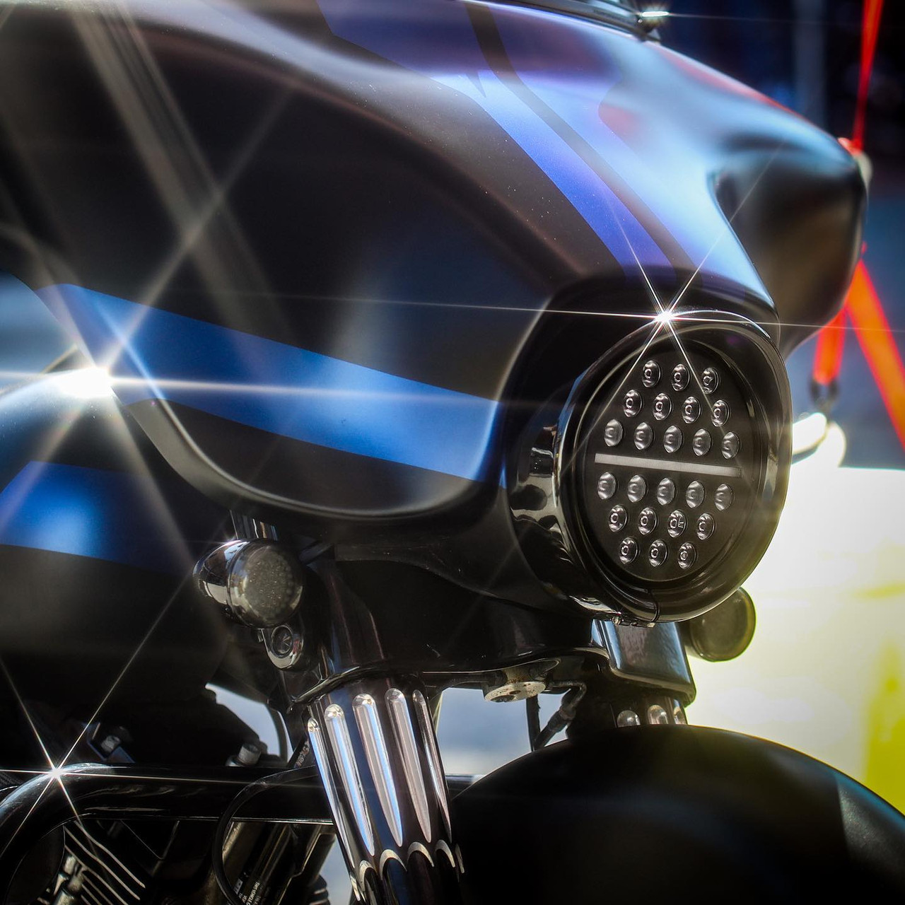 Letric Lighting 7" Buckshot LED Headlight for Harley | RotationWheels.com