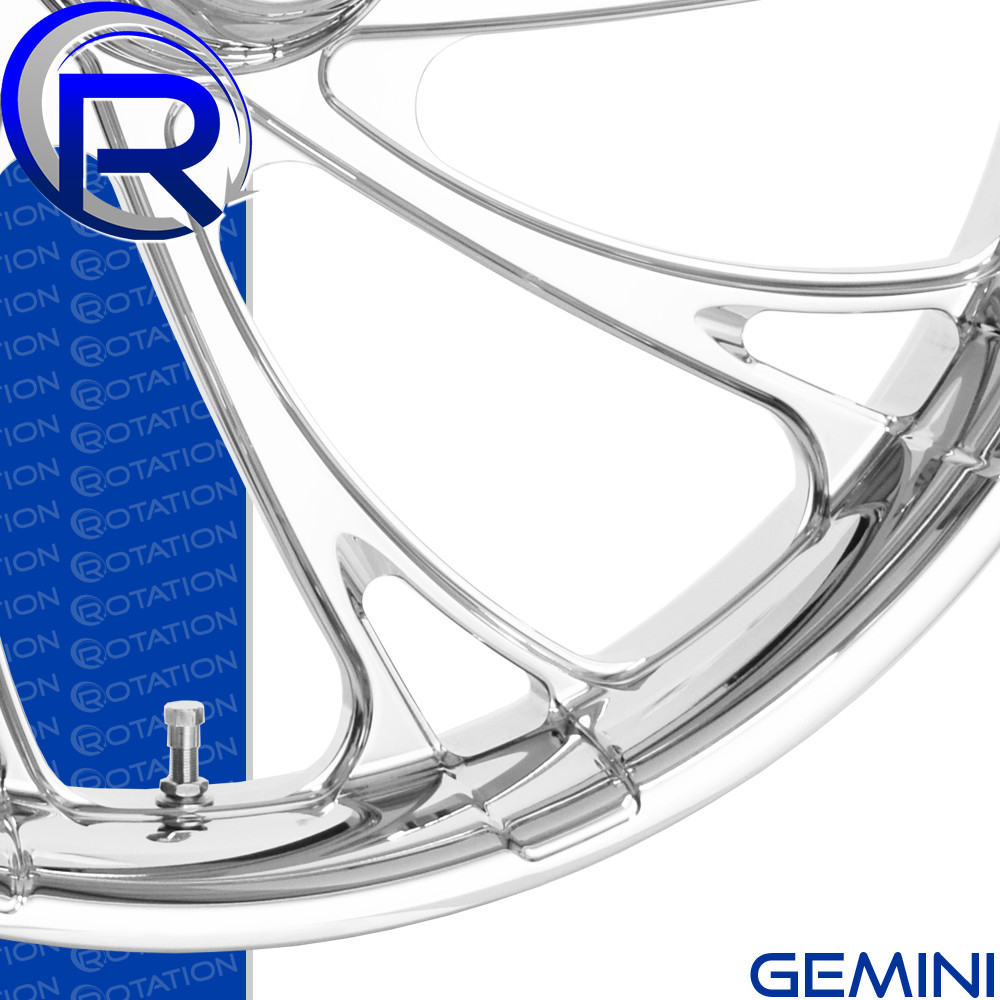 Gemini Chrome Custom Harley Wheel | rotationwheels.com