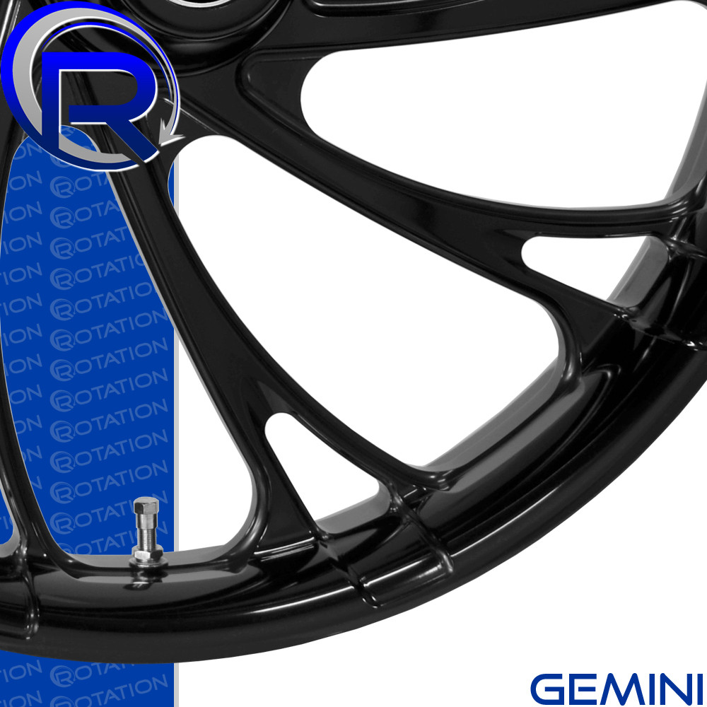 Gemini Gloss Black Metric Cruiser Motorcycle Wheel | rotationwheels.com
