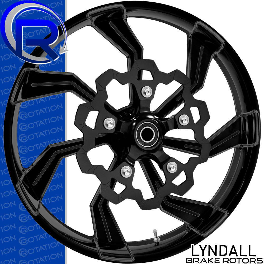 Jupiter Gloss Black Custom Harley Wheel | rotationwheels.com