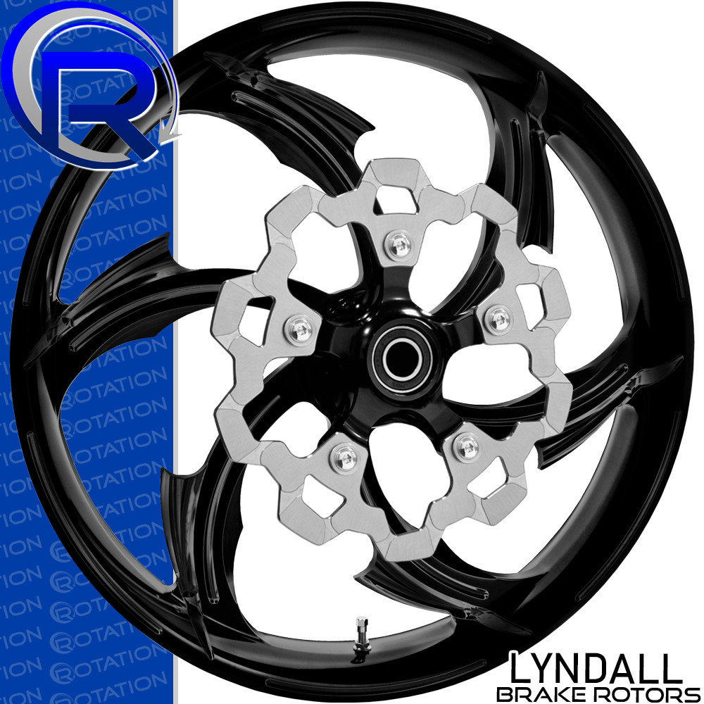 Falcon Gloss Black Custom Harley Wheel | rotationwheels.com