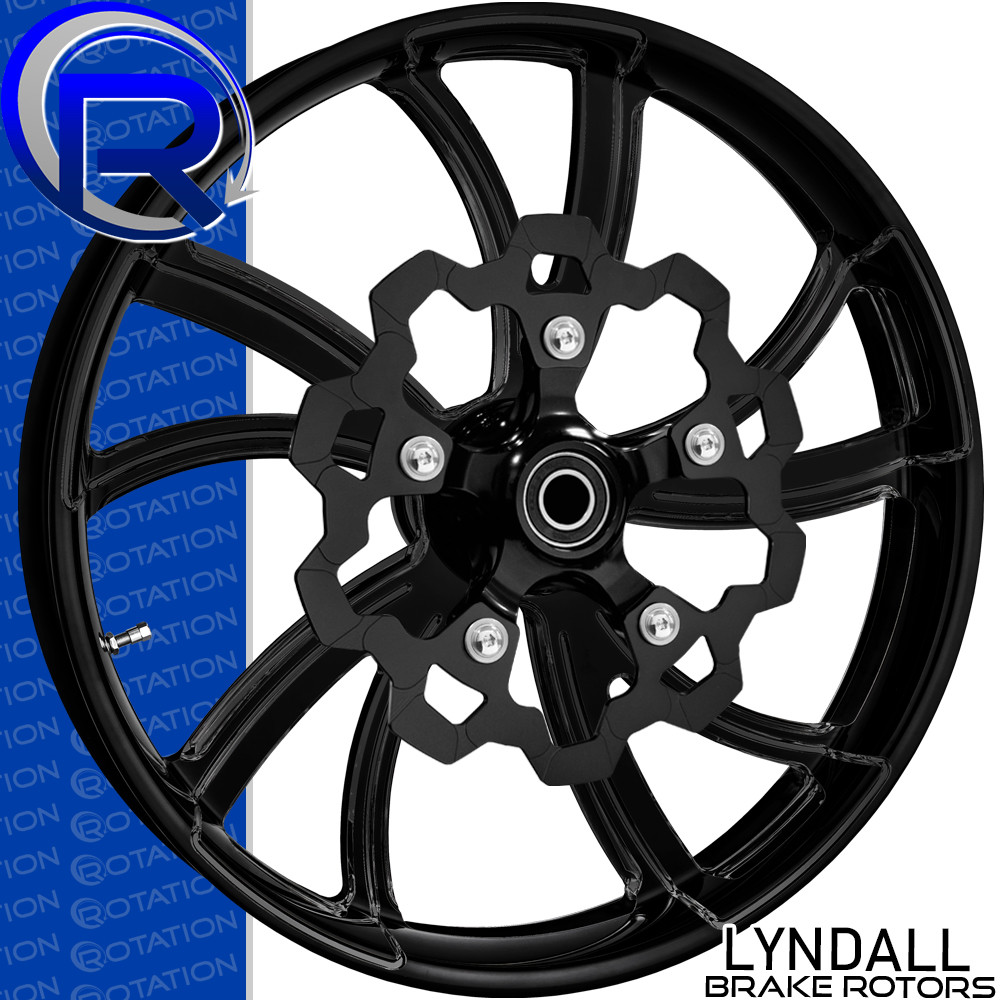 Saturn Gloss Black Custom Harley Wheel | rotationwheels.com