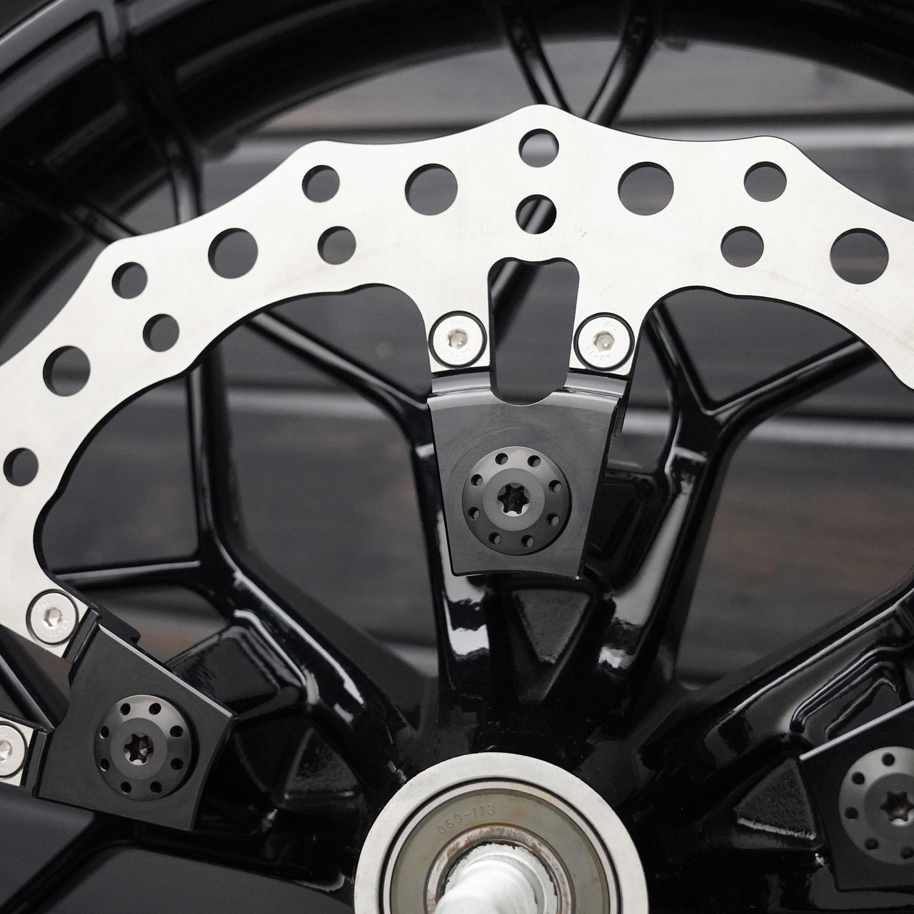 Arlen Ness Black Titanium Floating Rotor Bolts Harley | rotationwheels.com