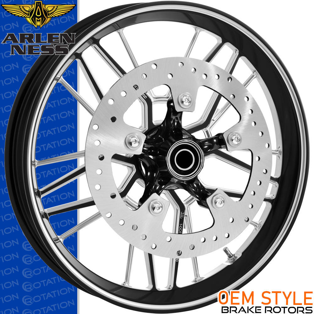 Arlen Ness Split Spoke Black Cut Custom Motorcycle Wheel ...