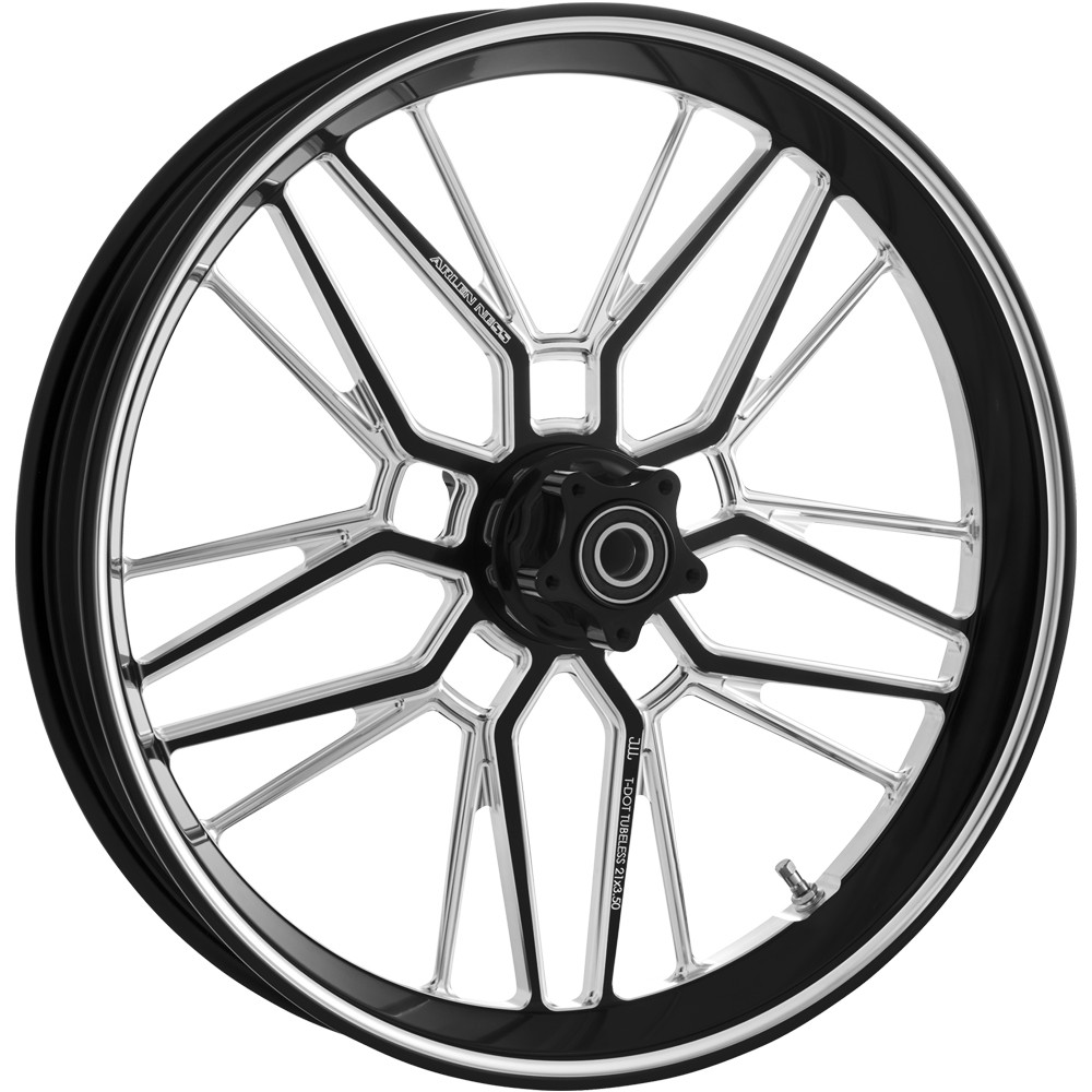Arlen Ness Split Spoke Black Cut Custom Motorcycle Wheel ...