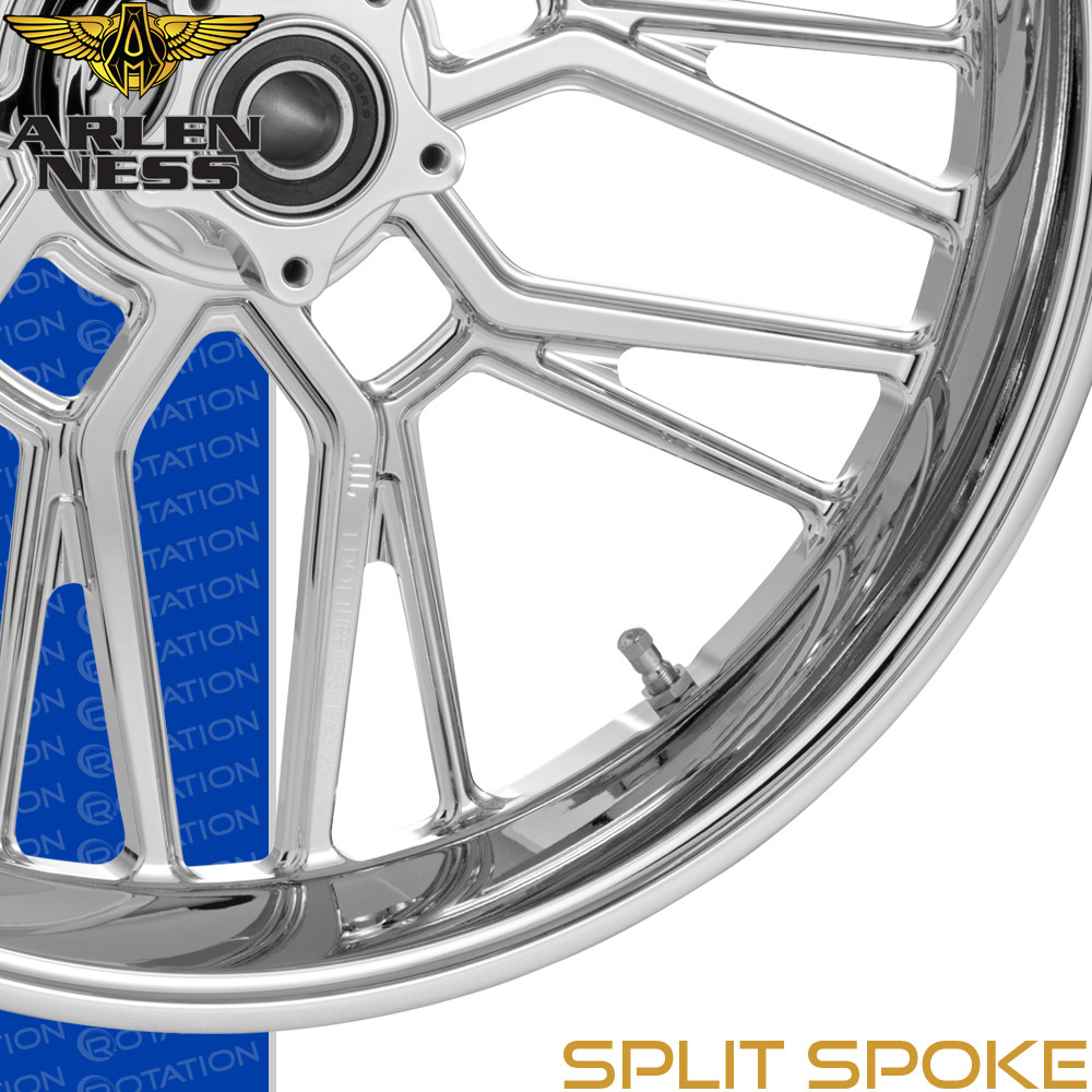 Arlen Ness Split Spoke Black Cut Custom Motorcycle Wheel ...