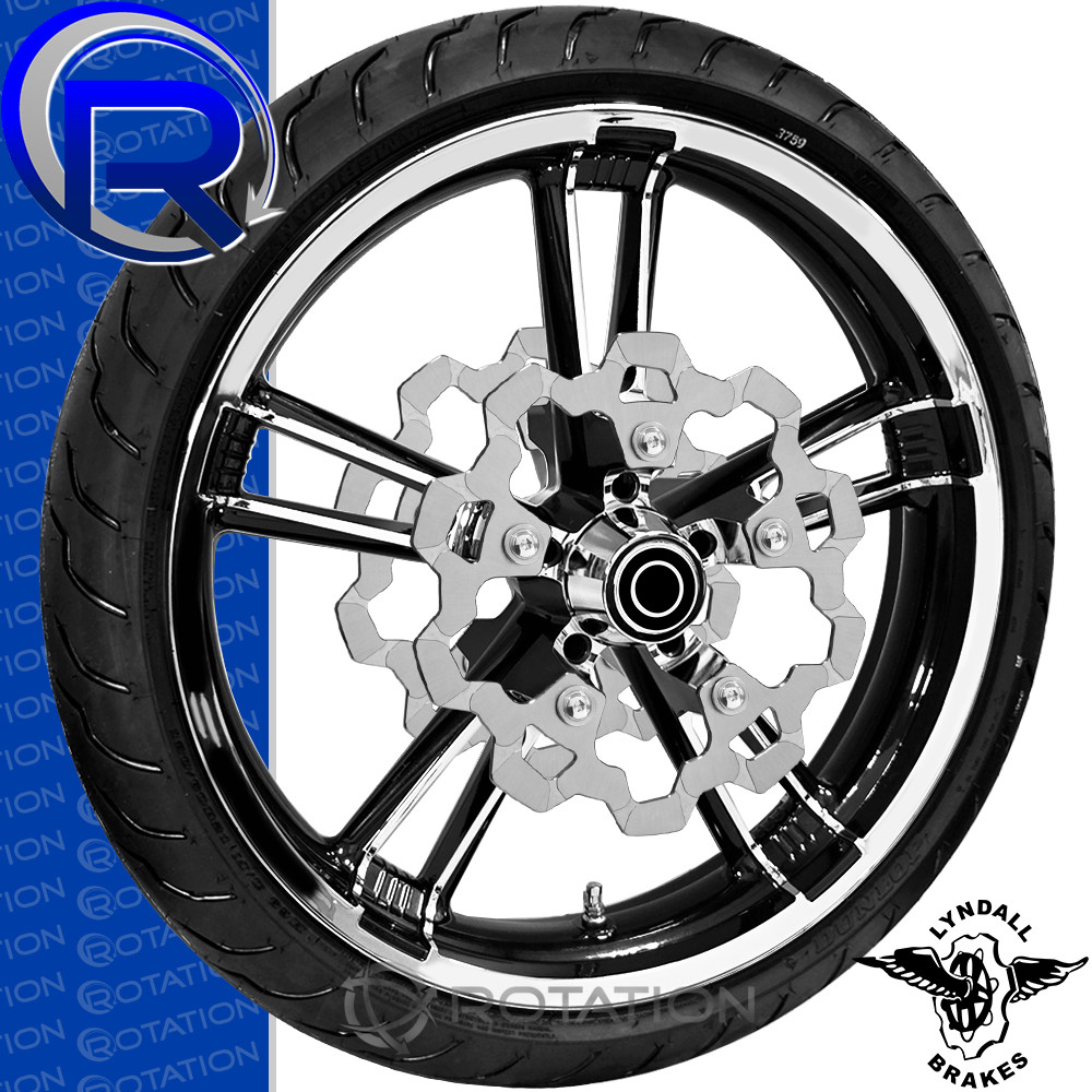 Replica Enforcer Reinforcer Black & Chrome 21" Custom Harley Wheel ...