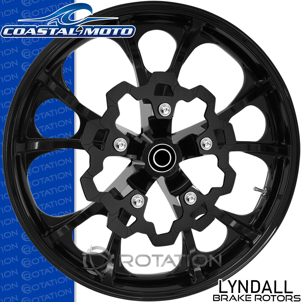 Coastal Moto Largo 3D Black Custom Motorcycle Wheel | RotationWheels.com